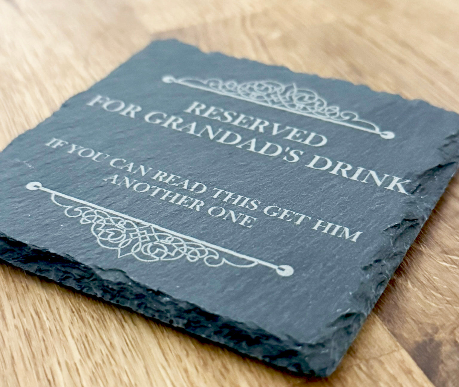 Personalised Slate Coaster - 'Reserved for [Name]' - Fun Custom Drink ...